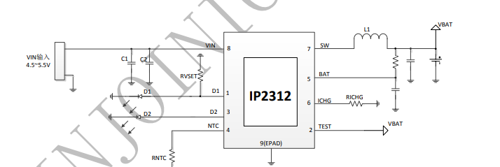 英集芯ip2312u_vset同步开关降压充电ic 4.20v/4.30v/4.35v/4.4v - 深圳市泛海微电子有限公司
